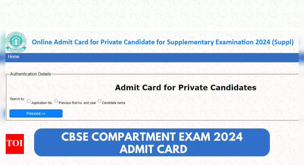 CBSE Compartment exam 2024: Admit cards released for private, regular ...