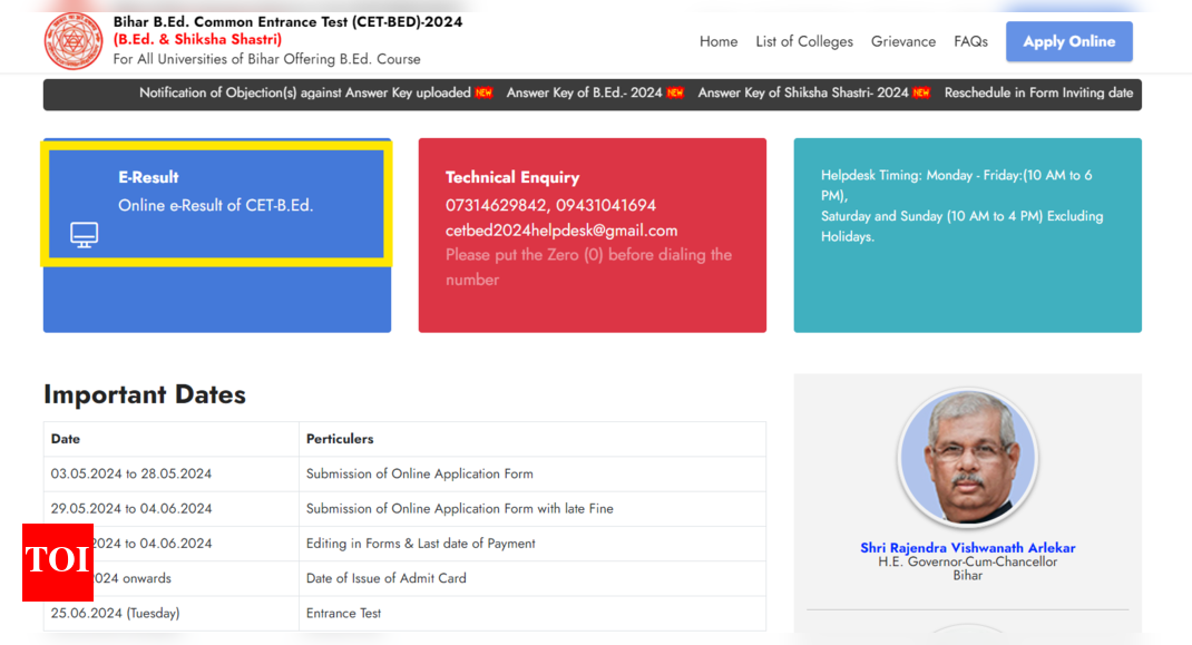 Bihar B.Ed CET 2024 Result declared at biharcetbed-lnmu.in, here's the direct link to check ...
