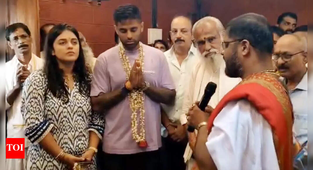 Suryakumar Yadav visits Marigudi temple with wife Devisha after T20 ...