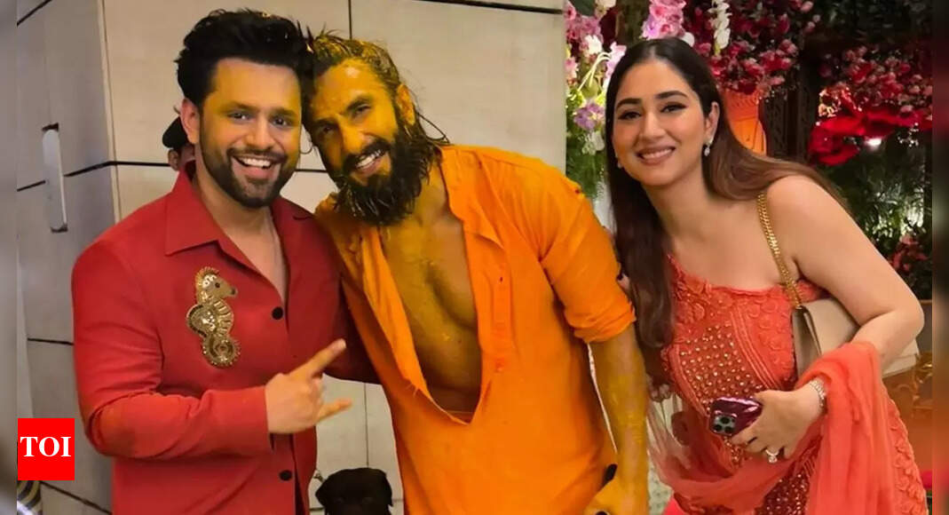 Rahul Vaidya and Disha Parmar post a Haldi pic with Ranveer Singh from Anant Ambani and Radhika ...