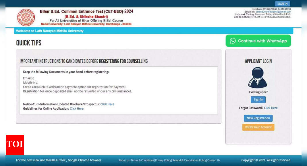Bihar BEd CET 2024 Counselling Begins at biharcetbed-lnmu.in: Direct Link - Times of India
