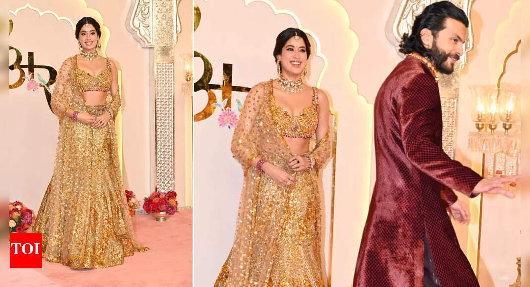Anant Ambani-Radhika Merchant Wedding: Janhvi Kapoor stuns in a golden ...