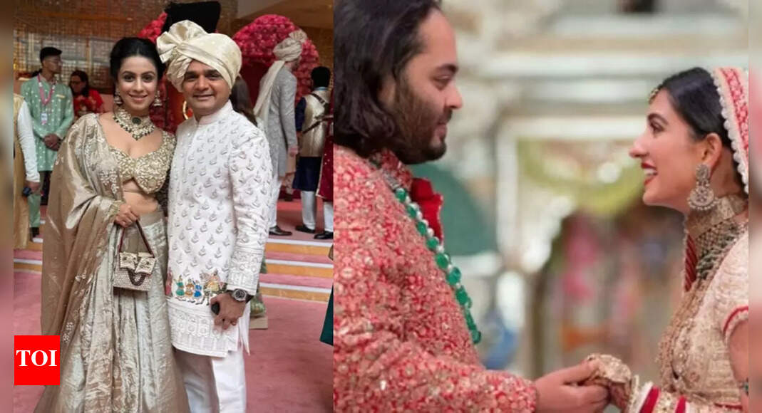 Parthiv Gohil and Manasi Parekh Gohil attend Anant Ambani and Radhika Merchant's wedding in ...
