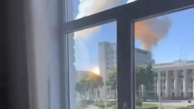 Fire at a Russian oil depot as Russia and Ukraine exchange drone ...