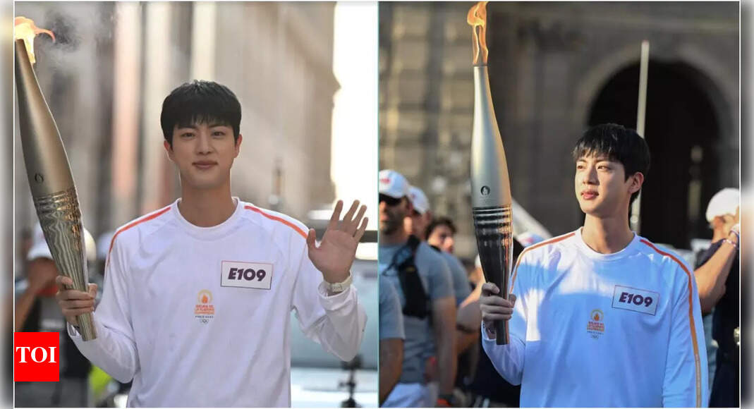 BTS' Jin receives thundering cheers as he carries Paris Olympics torch ...