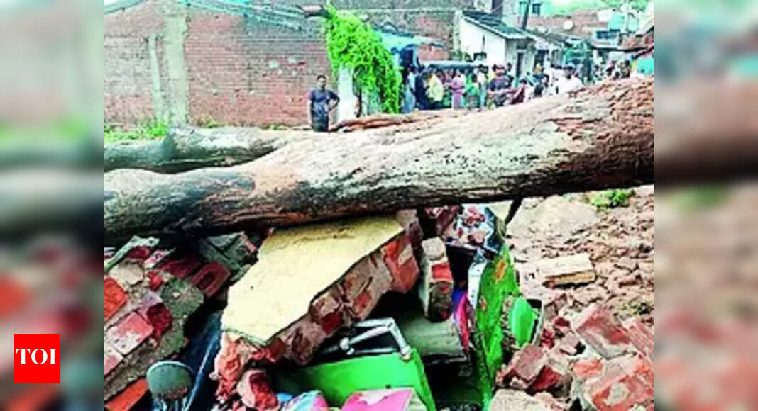 Compound Wall Crashes: Compound wall collapses, one injured in Godhra ...