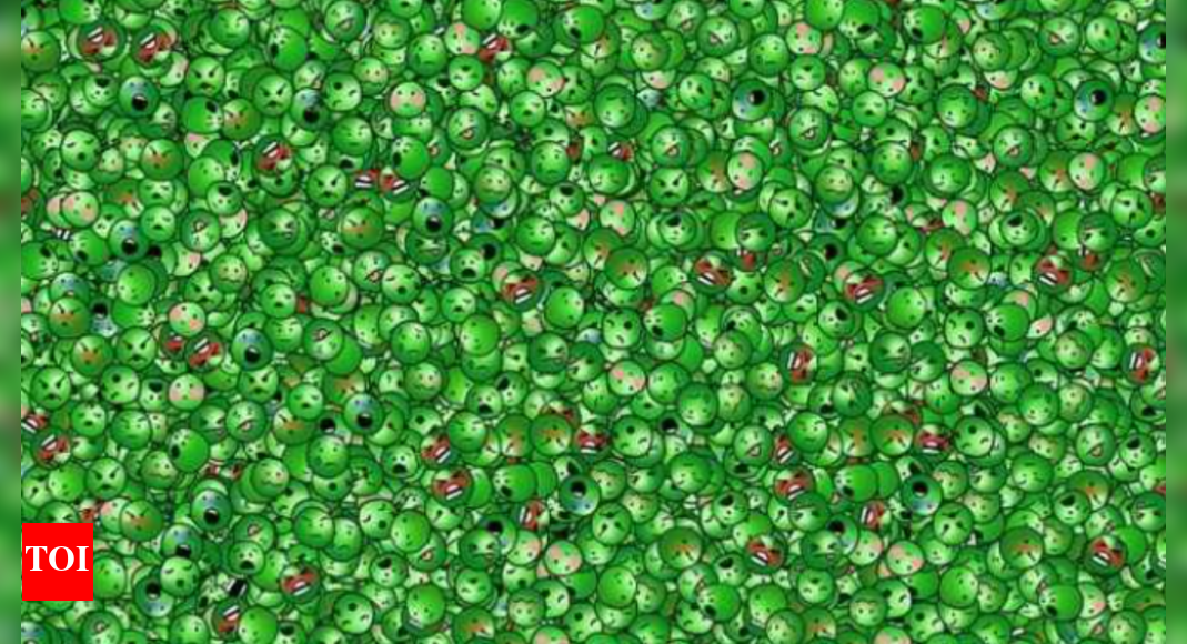 Take the challenge: Spot the LAUGHING pea in this colourful image ...