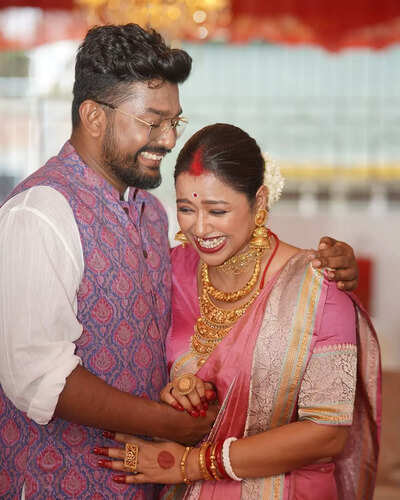 Sohini Sarkar and Shovan Ganguly celebrate wedding reception ceremony ...