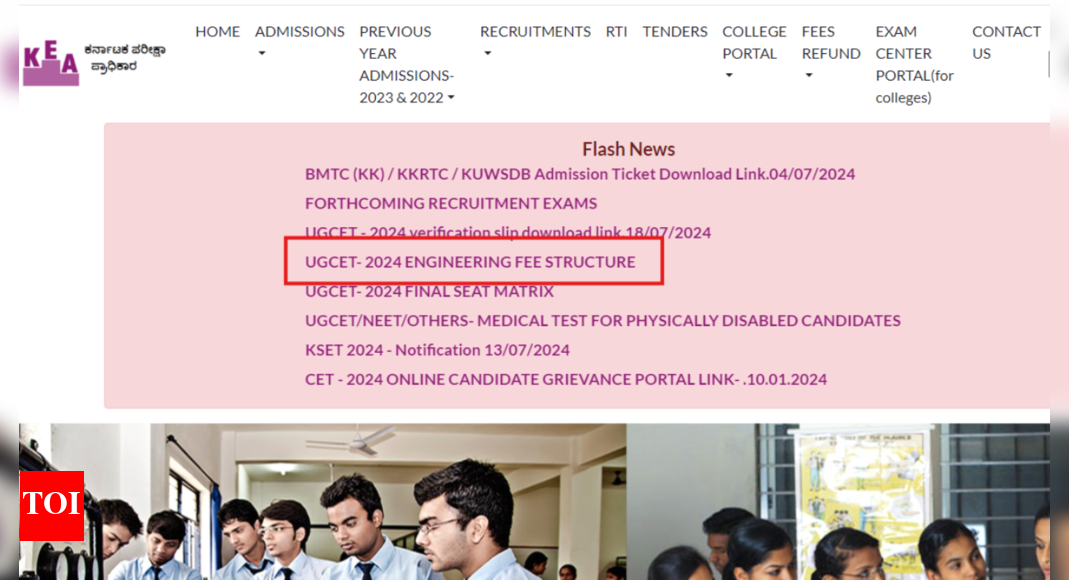 KCET 2024: Fee Structure For Engineering And Architecture Courses out ...