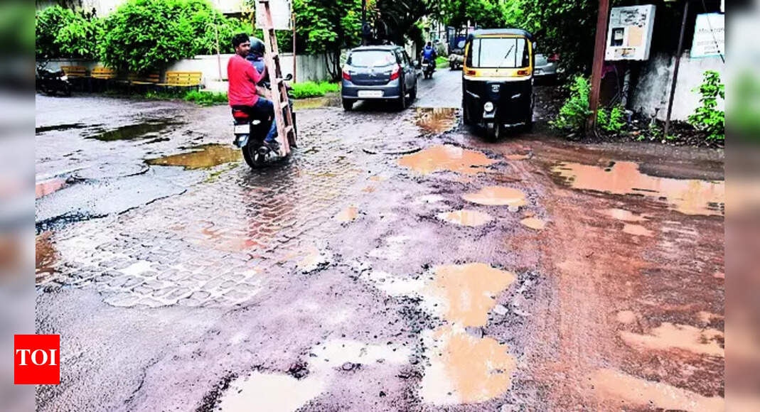 Nashik City Roads: Potholes resurface on Nashik city roads after incessant rainfall | Nashik ...