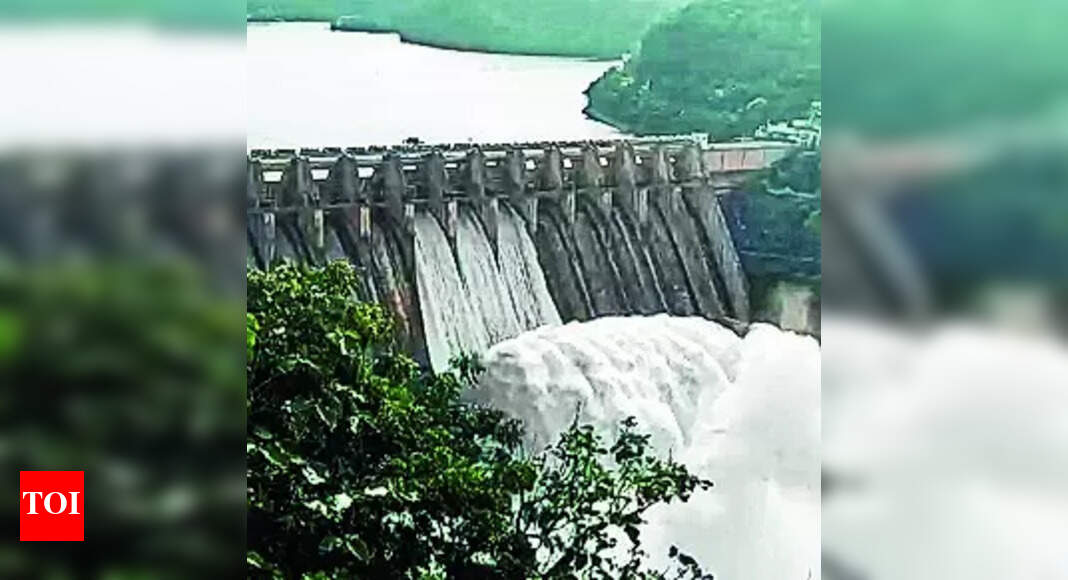 Srisailam Project: Water released from Srisailam project gates ...