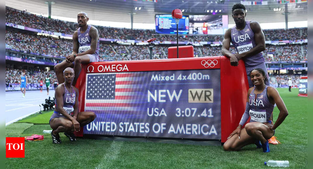 USA set new world record in mixed 4x400m relay | Paris Olympics 2024 ...