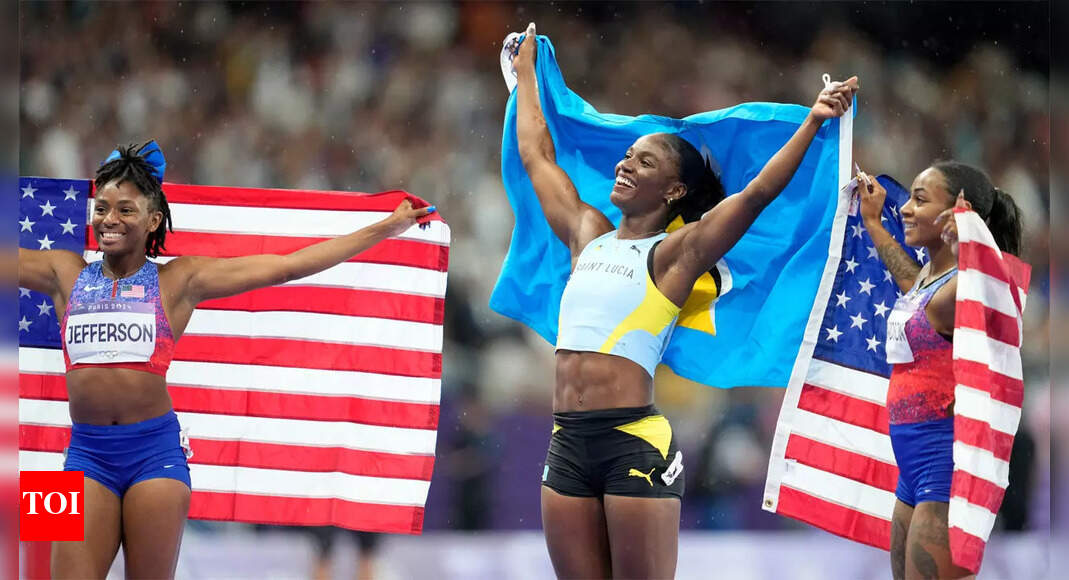 Saint Lucia's Julien Alfred wins superb 100 metres gold at Paris ...