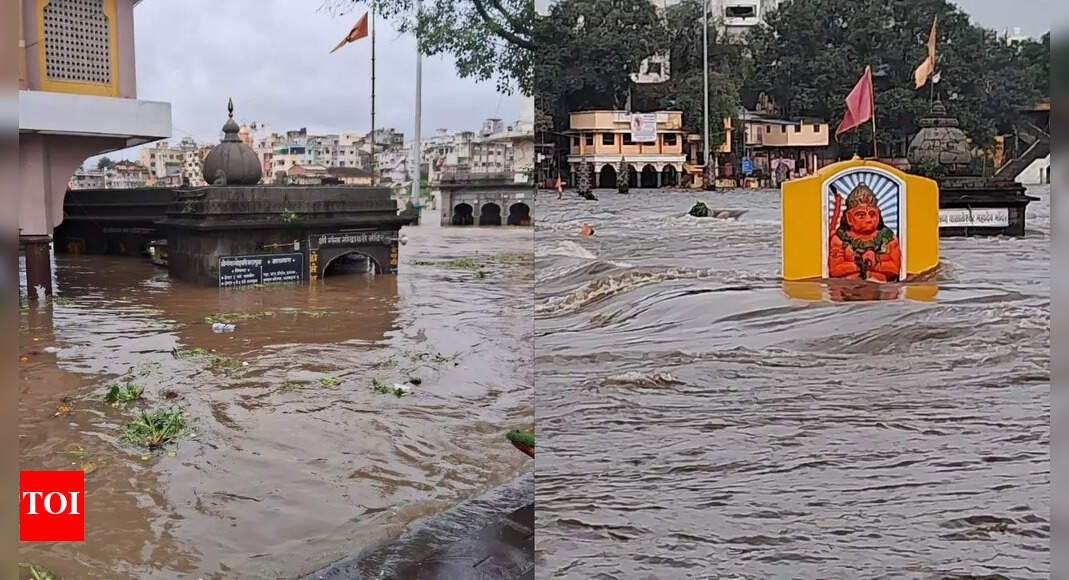 Water level in Godavari river recedes as rainfall ceases in Nashik | Nashik News - Times of India