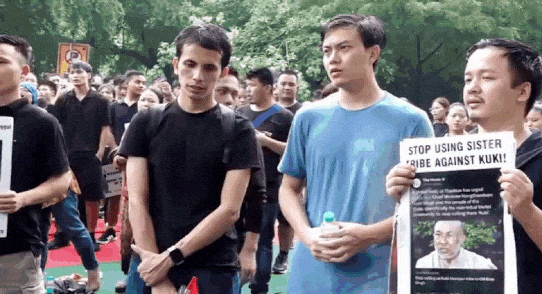Hundreds of Kuki students protest in Delhi for separate administration ...