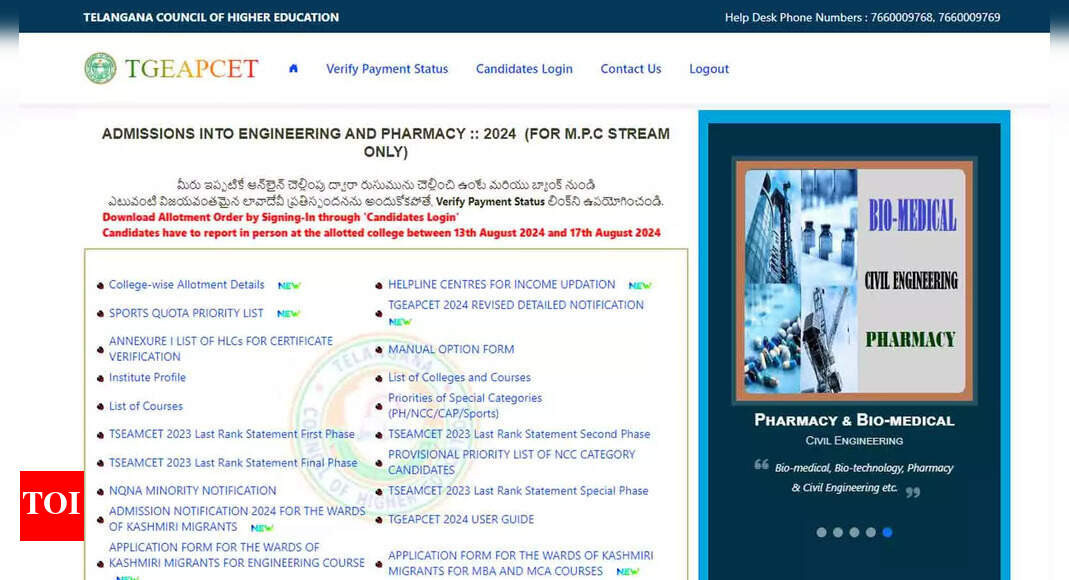 TS EAPCET 2024: Final Seat Allotment Out at tgeapcet.nic.in; Download ...