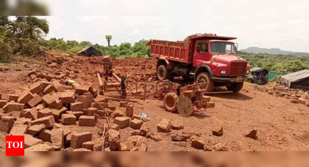 Laterite stone mine at Latambarcem raided | Goa News - Times of India