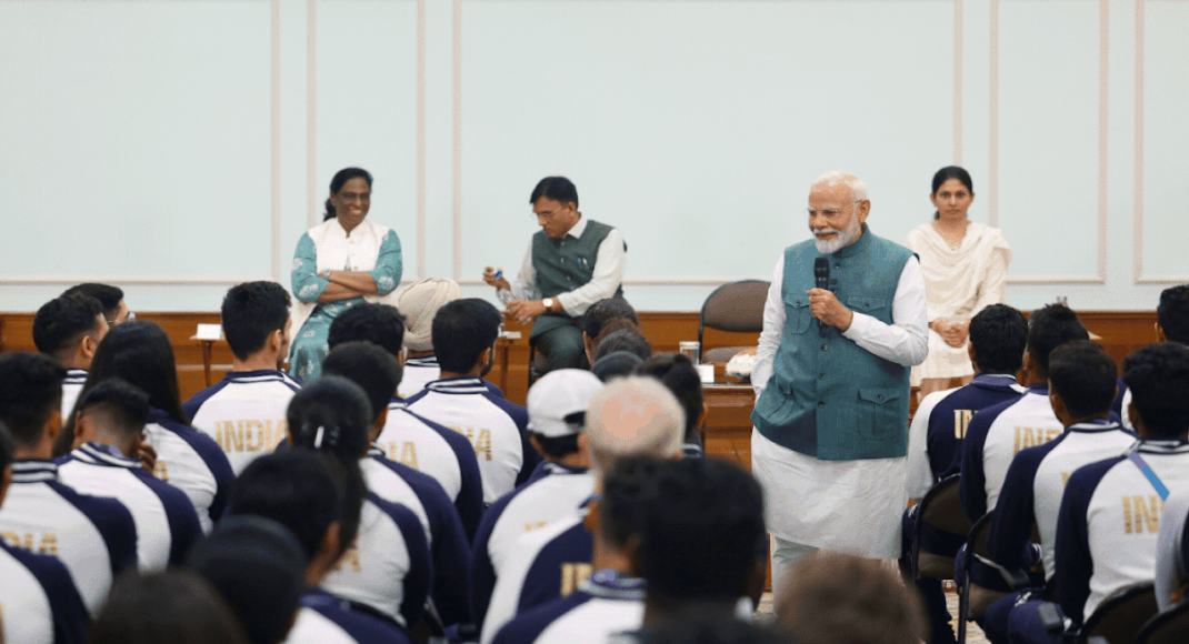 Watch: PM Modi interacts with Olympians, asks them what they did off ...