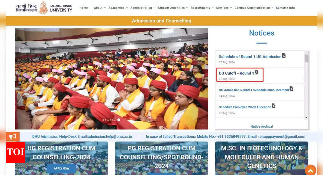 BHU UG Seat Allotment 2024: Round 1 Results Released — Fee Payment ...