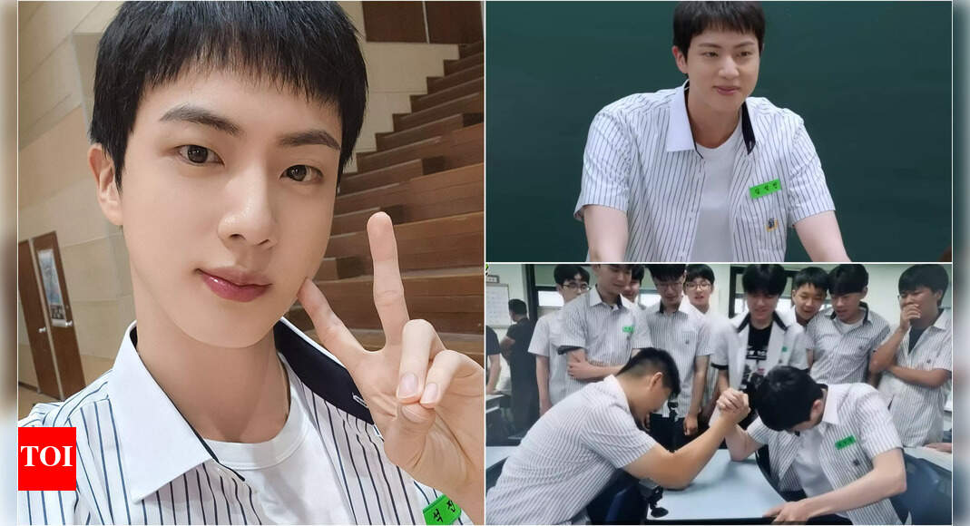 BTS’ Jin returns to high school in uniform for ‘Run Jin’ and charms ...