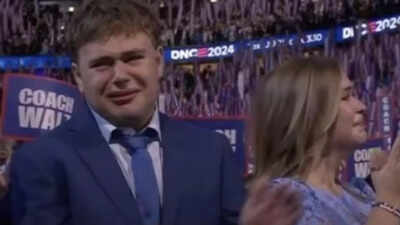 Gus Walz goes viral for his emotional reaction at DNC; what is non ...