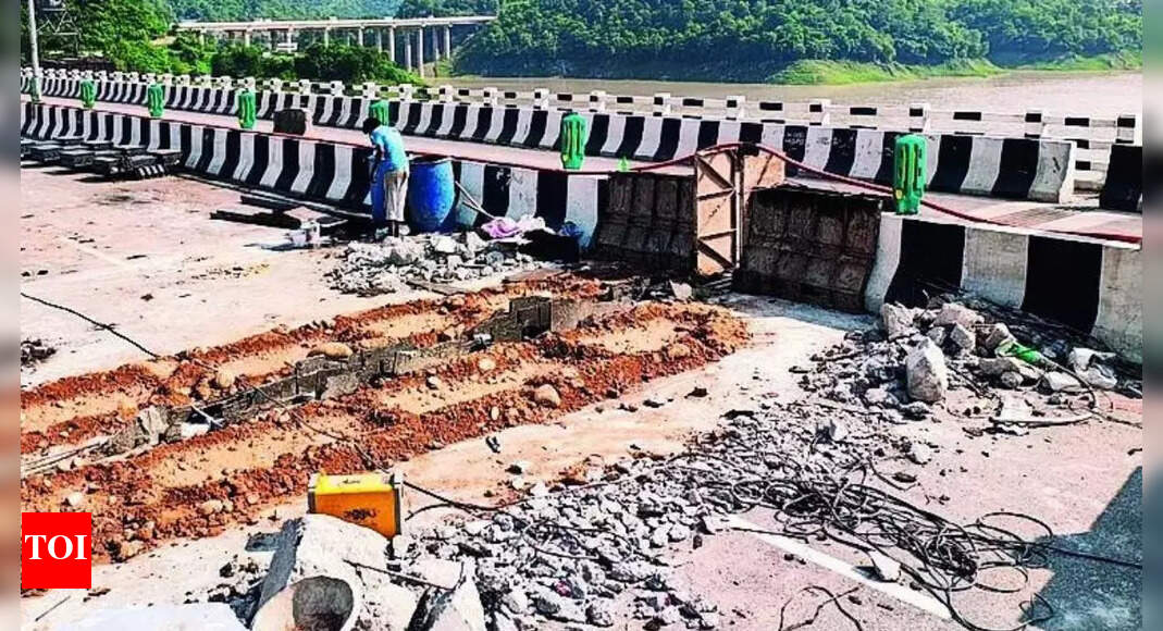 Year after opening, NHAI bridge over Bhakra dam develops cracks in Himachal Pradesh - Times of India