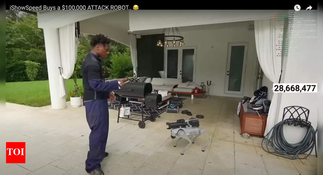 Watch: YouTuber IShowSpeed’s Rs 84 lakh robot dog throws flame when ...
