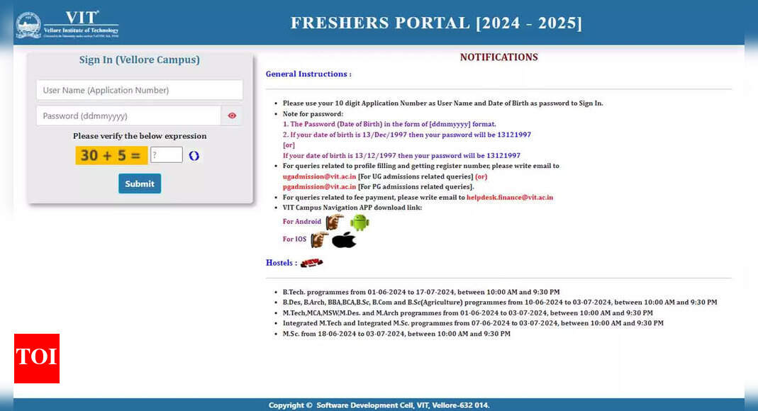 VITREE 2025 registration begins at admissions.vit.ac.in; Check direct ...