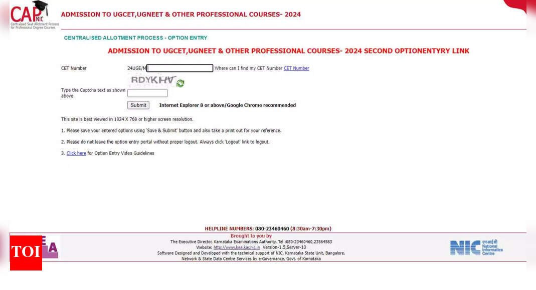 KCET option entry 2024 round 2 link active at kea.kar.nic.in: Direct ...