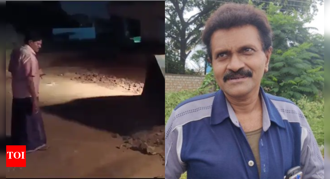 Actor Vinod Raj steps up to fill potholes across Karnataka | - Times of India