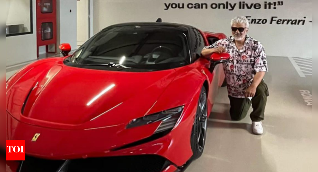 New video of Ajith driving his red Ferrari grabs attention of netizens ...