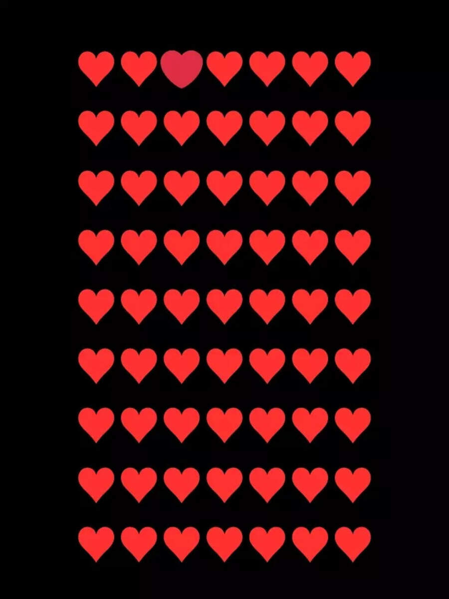 Find the Odd One Out: In This Grid of Hearts, Spot the Uniquely-Shaped ...