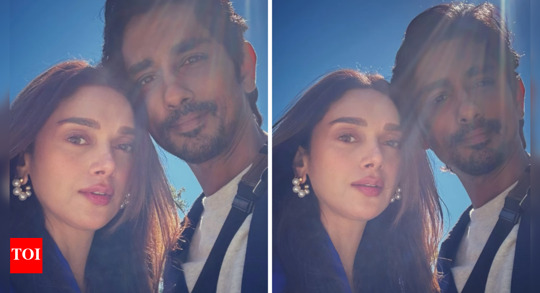 Aditi Rao Hydari and Siddharth bask in the morning sun in blue outfits ...