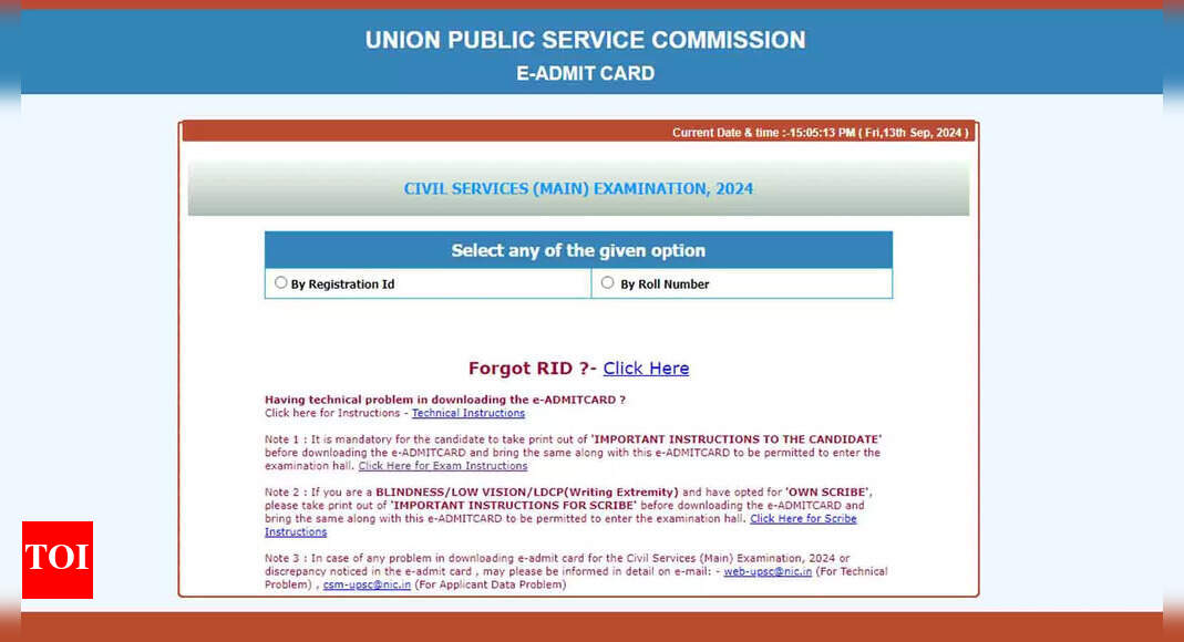 UPSC Mains Admit Card 2024 Live Updates: CSE Mains Hall Tickets ...