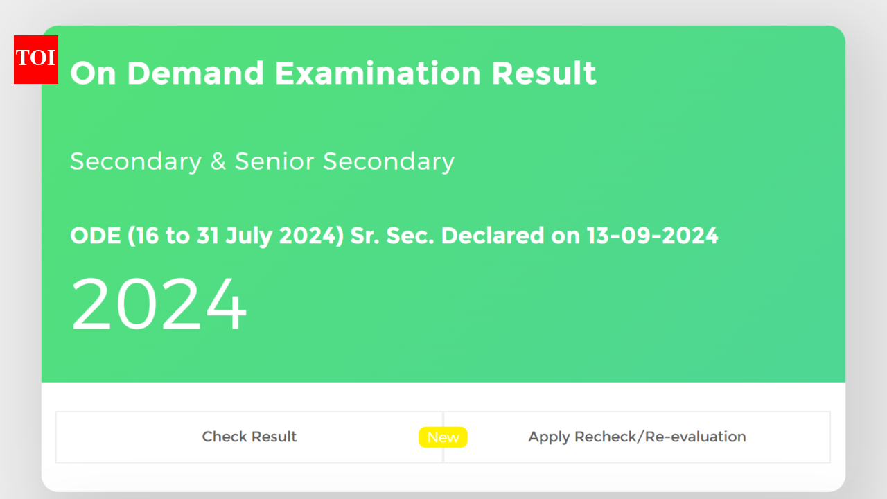 NIOS ODE Class 10, 12 result 2024 declared for on-demand exams at ...