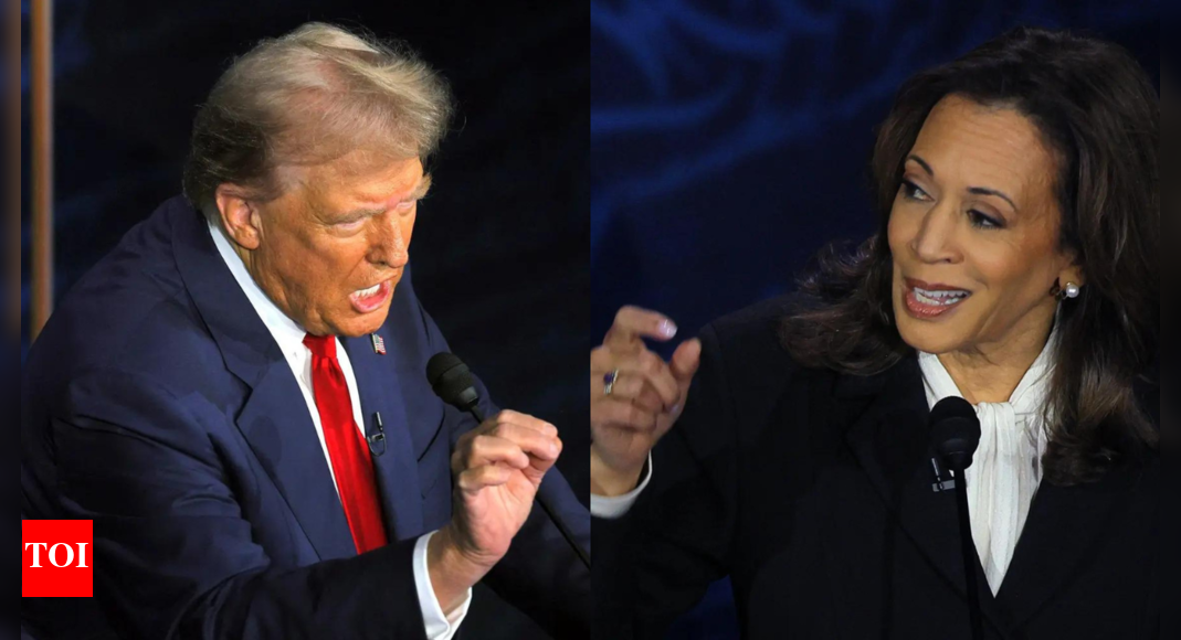 Donald Trump: Polls show Kamala Harris edging ahead of Trump with 61 ...