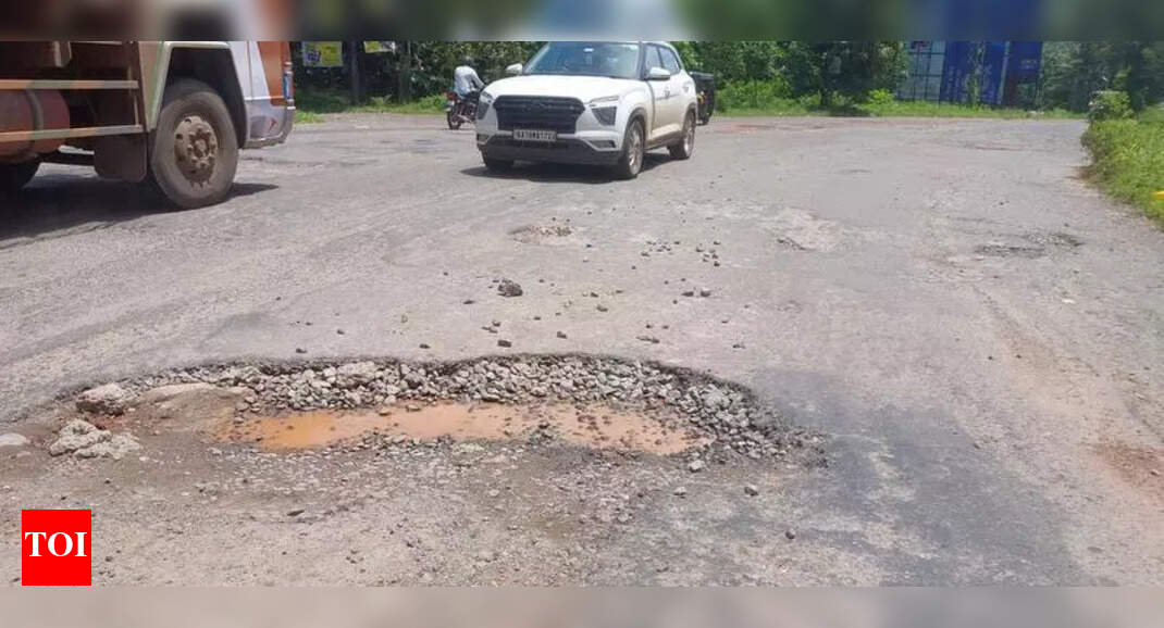 Mangaluru International Airport: Potholed Approach Road To Airport Near ...