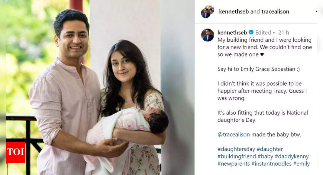 Kenny Sebastian's heartwarming announcement of baby Emily's arrival ...