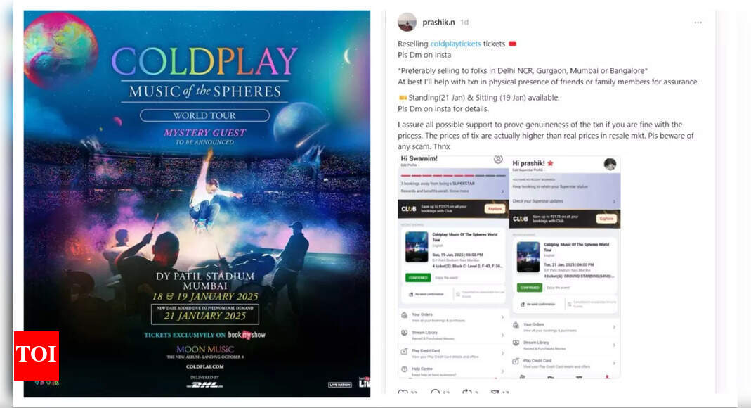 Mumbai Coldplay concert ticket craze continues: Threads post offering ...