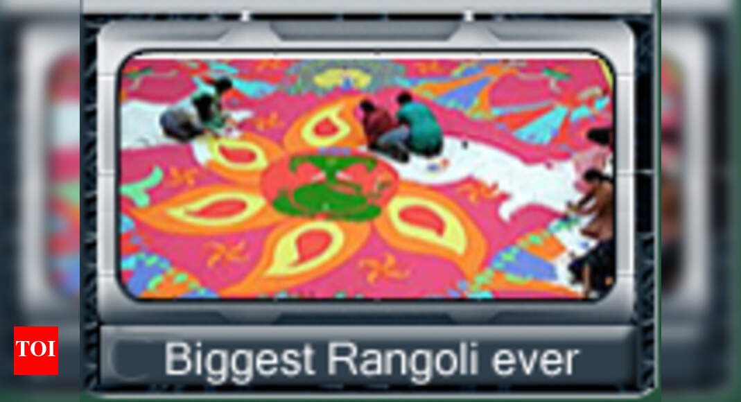 Biggest rangoli made. - Times of India