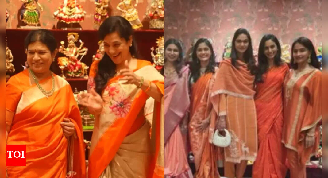 Chiranjeevi's wife Surekha Konidela, Nani's wife Anjana Yelavarthy, and Allu Sneha Reddy attend ...