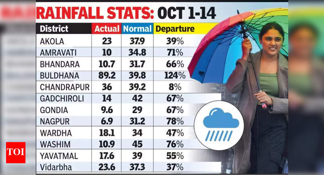 Nagpur Rainfall: Nagpur Faces 78% Rainfall Deficiency in October Amid Mixed Monsoon Forecasts ...