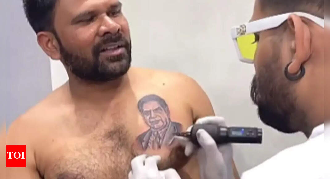 Watch: A man tattoos Ratan Tata's face on chest, shares emotional story ...