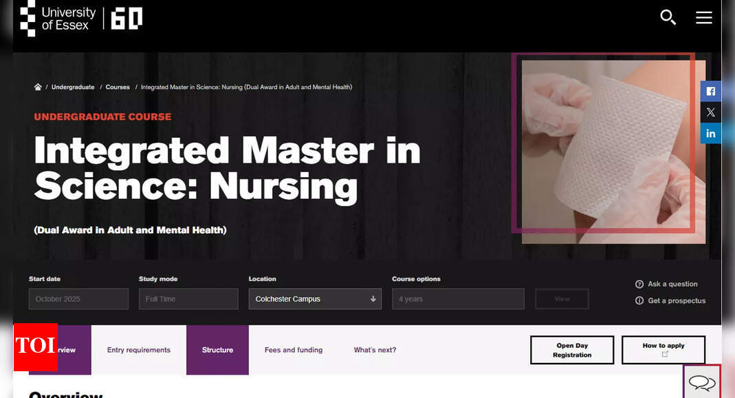 University of Essex Launches Integrated Masters in Nursing: Eligibility ...