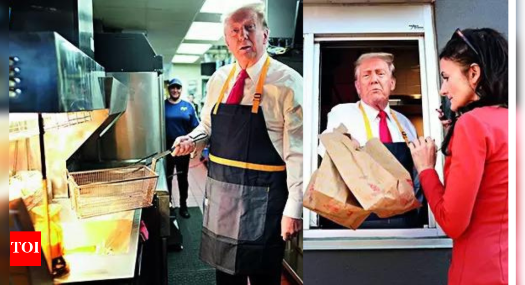 Old Donald McMocks Kamala making french fries - Times of India