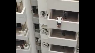 Noida man attempts to jump from high rise building, saved by alert ...