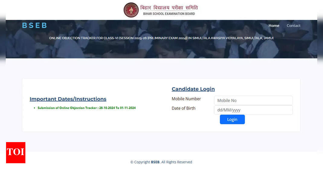 Simultala Bihar SAV class 6 preliminary answer key 2024: Direct link ...