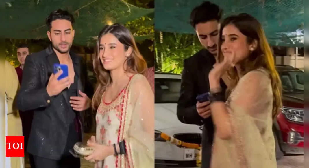 Ibrahim Ali Khan hugs Rasha Thadani and drops her till her car post ...