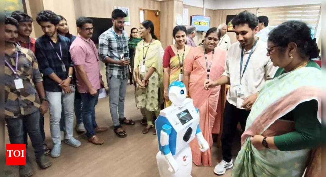 AI Robot 'Poopy' Wows Kerala Minister R Bindu with Knowledge and ...
