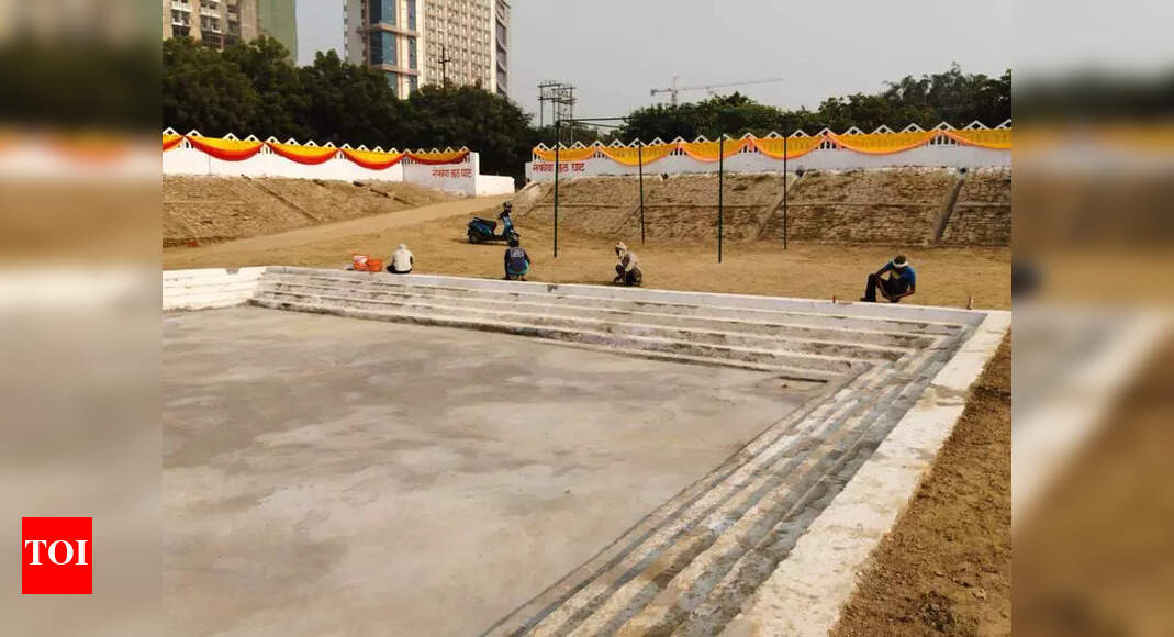 Massive 160ft Water Pit Under Construction at Noida Stadium for Chhath ...